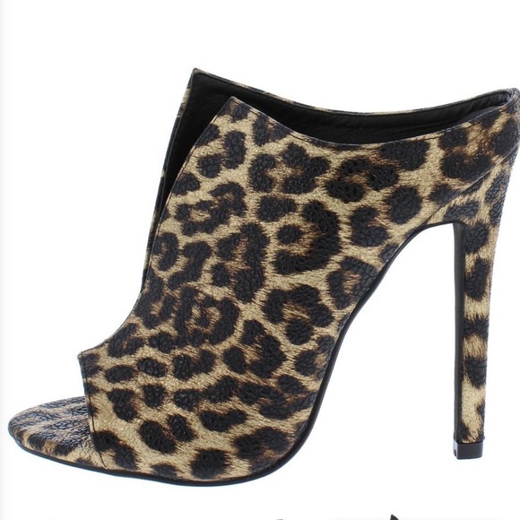 Shoes | Leopard Peep Toe Plunge Front Stiletto Heels | Poshmark